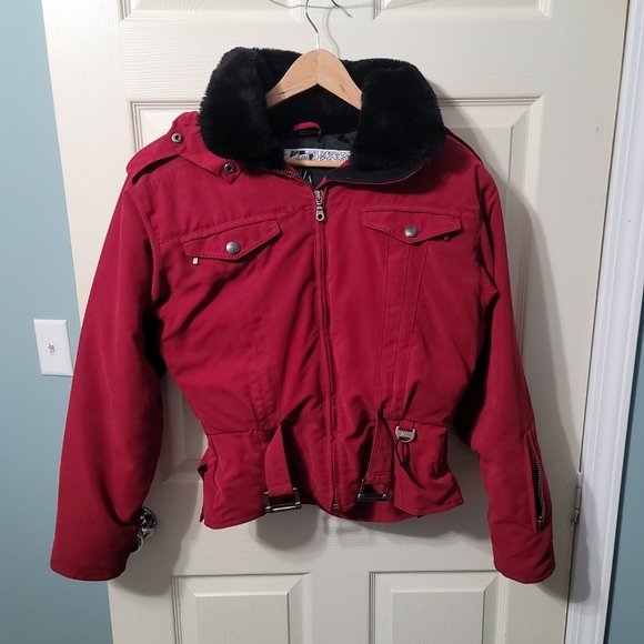 NILS | Jackets & Coats | Vintage Nils Womens 8 Red Belted Winter Ski ...